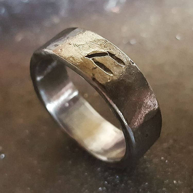Iron Viking Ring with Hand Carved Rune – Riverdale Ironworks